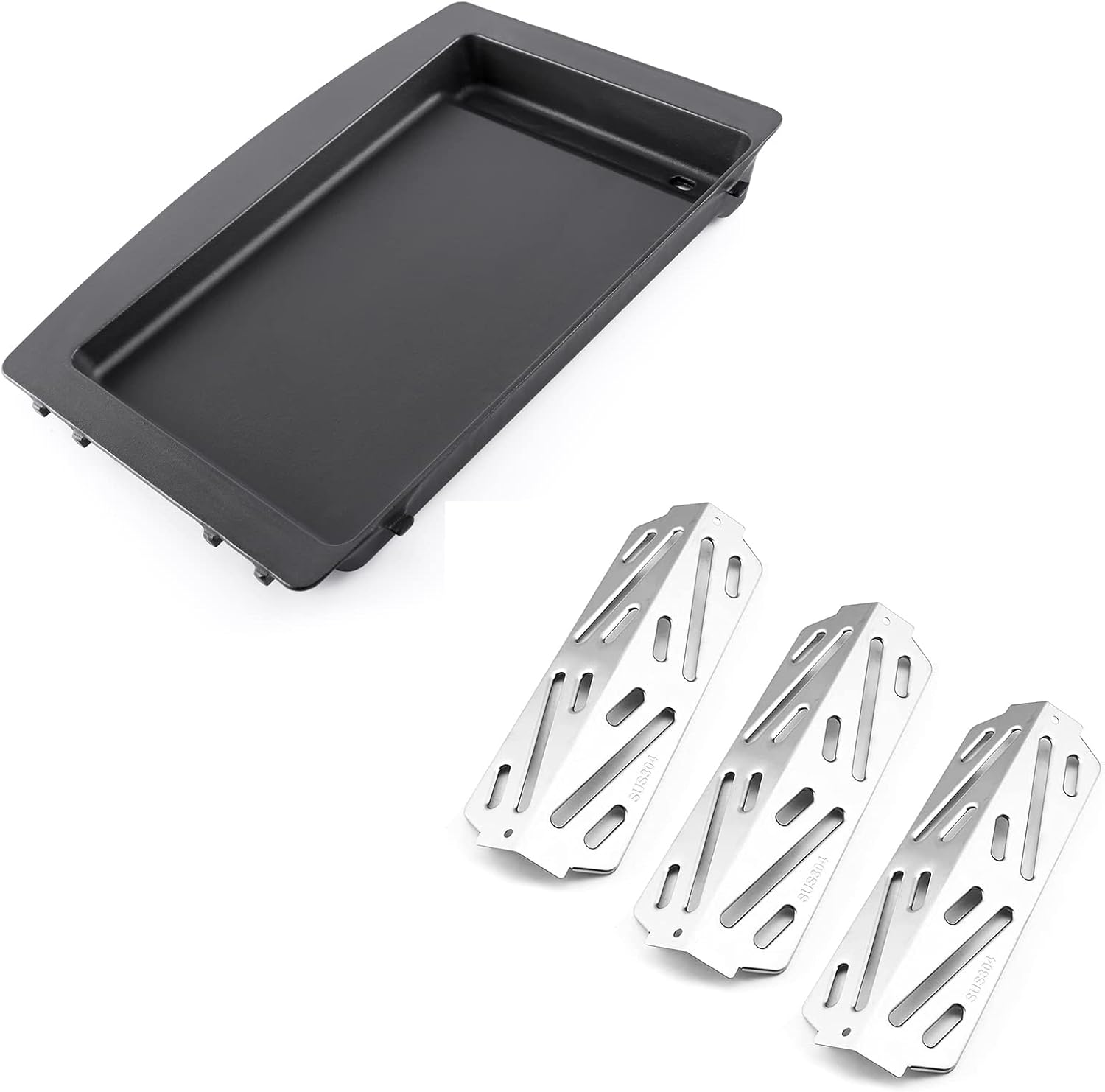 Amazon.com : QuliMetal 7599 Cast Iron Griddle and 66040 SUS304 Grill ...