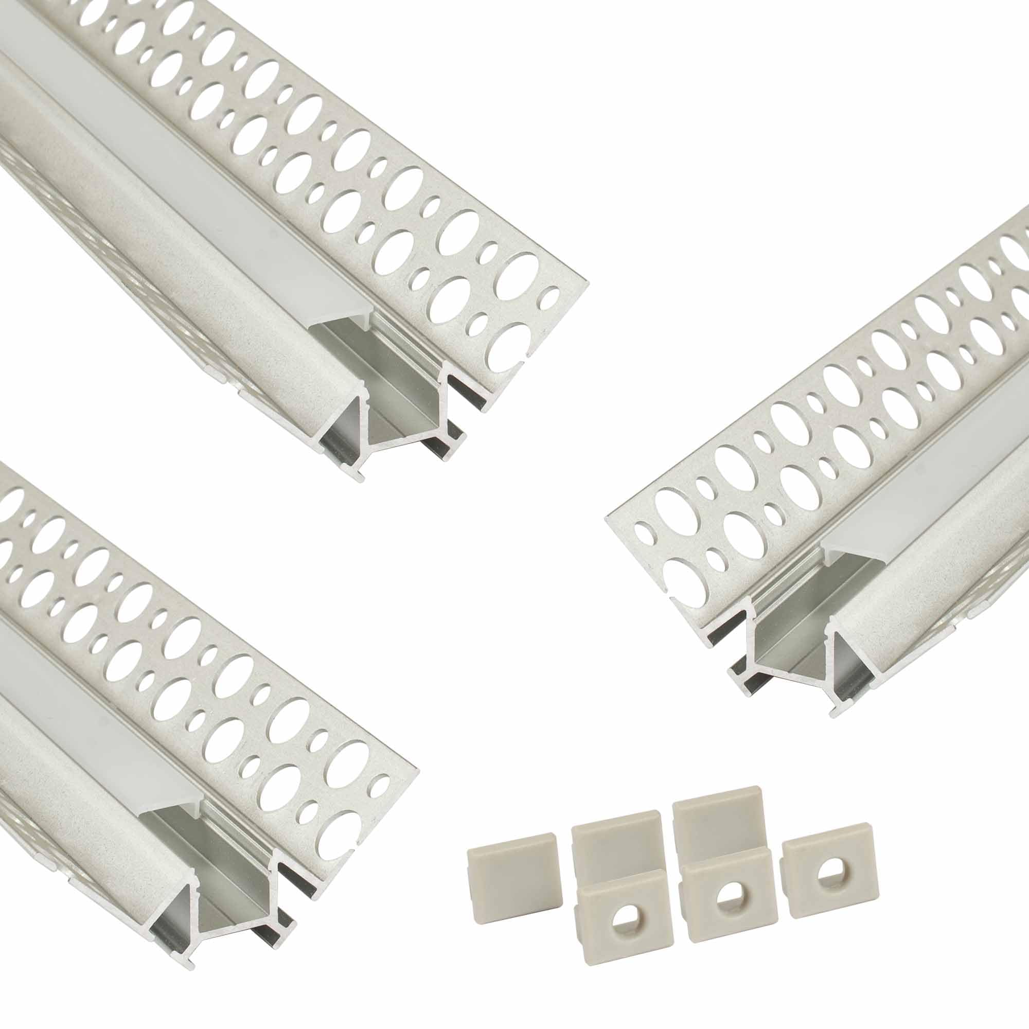 3.3ft Drywall Aluminum LED Channel 3-Pack, Inside Corner Profile, 9/20 ...