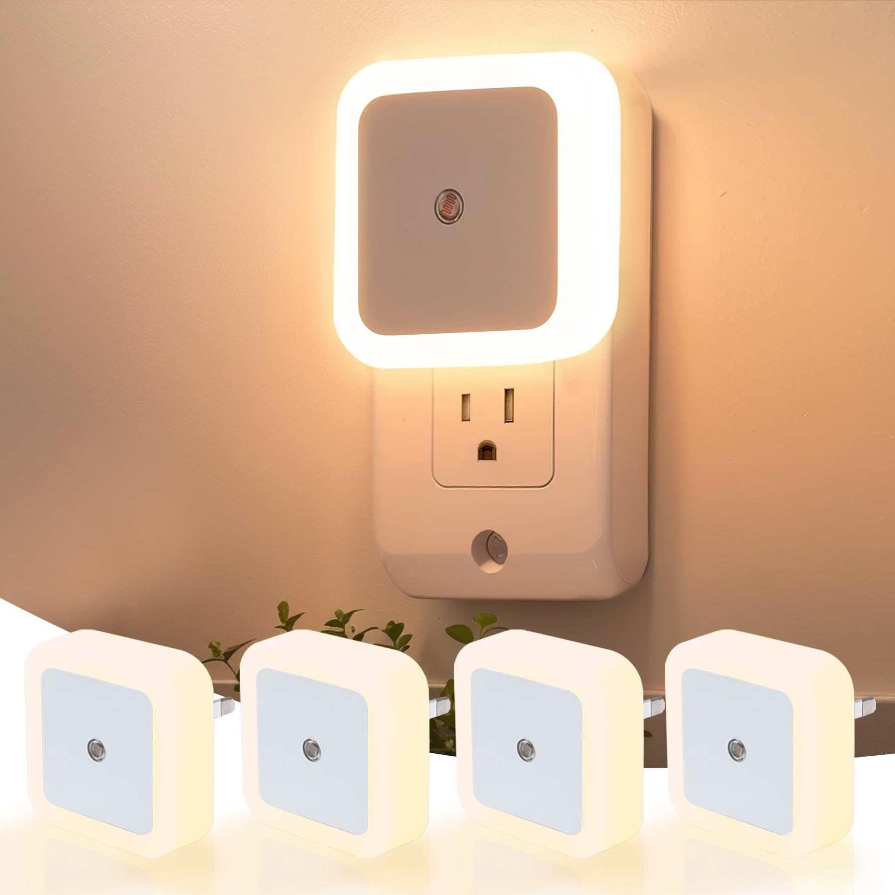 2 Pack Night Light, Yakiter, Warm LED Night lights with Smart Dusk to ...