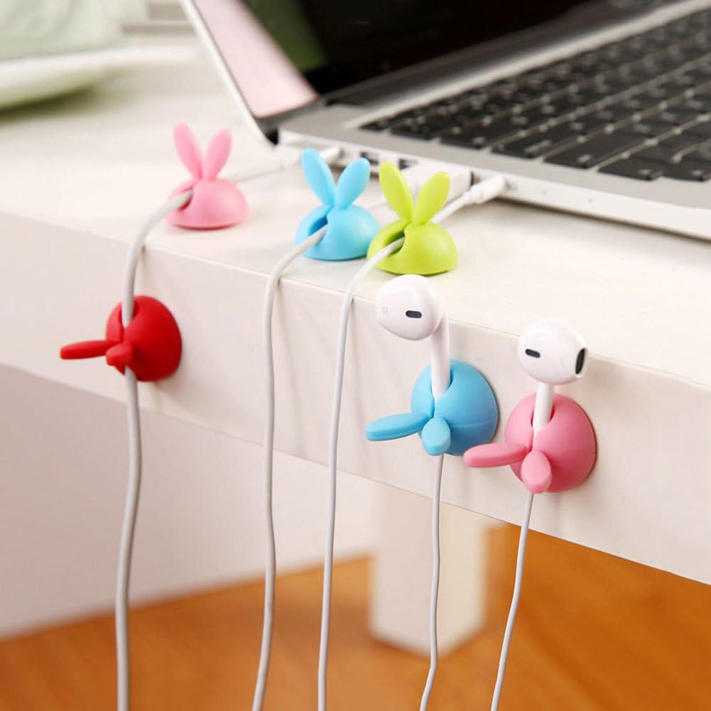 Chinatera 3Pcs Rabbit Cable Clip Desk Tidy Organiser USB Wire Cord Lead ...