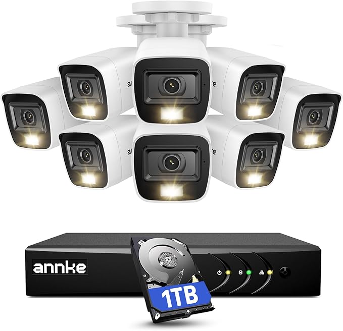 Amazon.com : ANNKE Home Wired Camera Security System with Audio, 8CH 3K ...