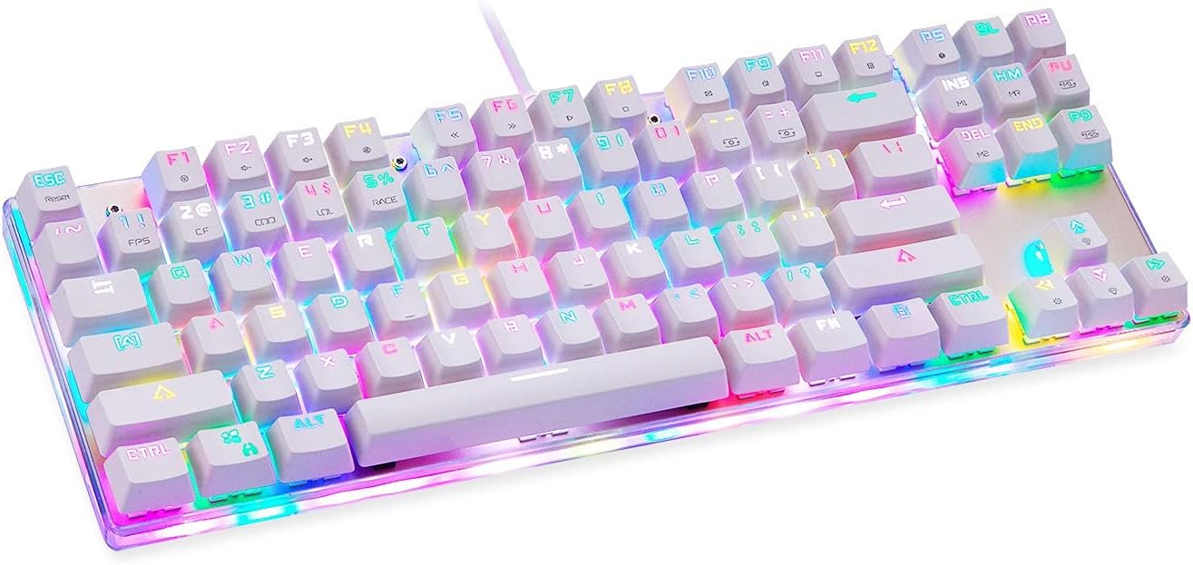 Amazon.com: Mechanical Gaming Keyboard - RGB LED Rainbow Backlit Wired ...