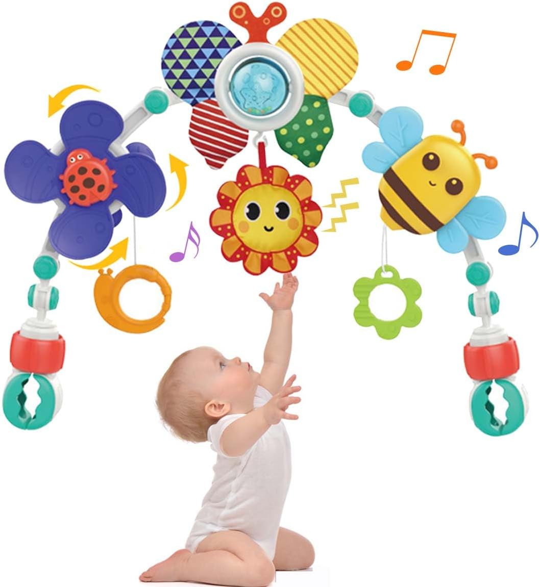 Baby Stroller Arch Toy, Adjustabel Car Seat Toys with Sensory Toy ...