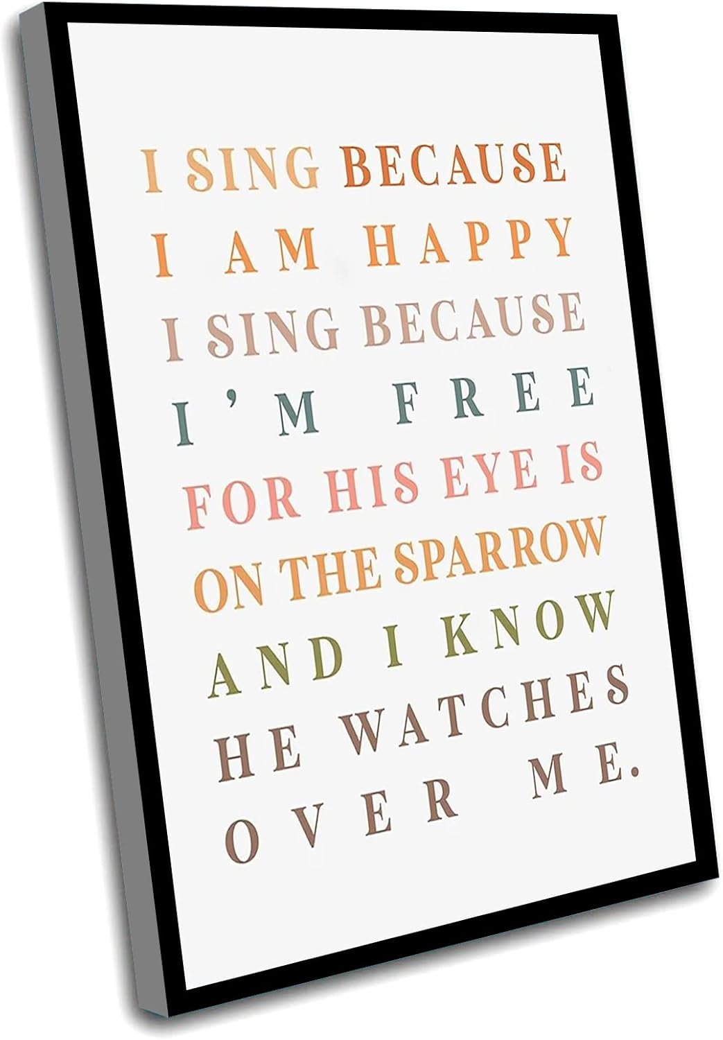Amazon.com: Quotes Wall Art,I Sing Because I Am Happy His Eye Is On The ...