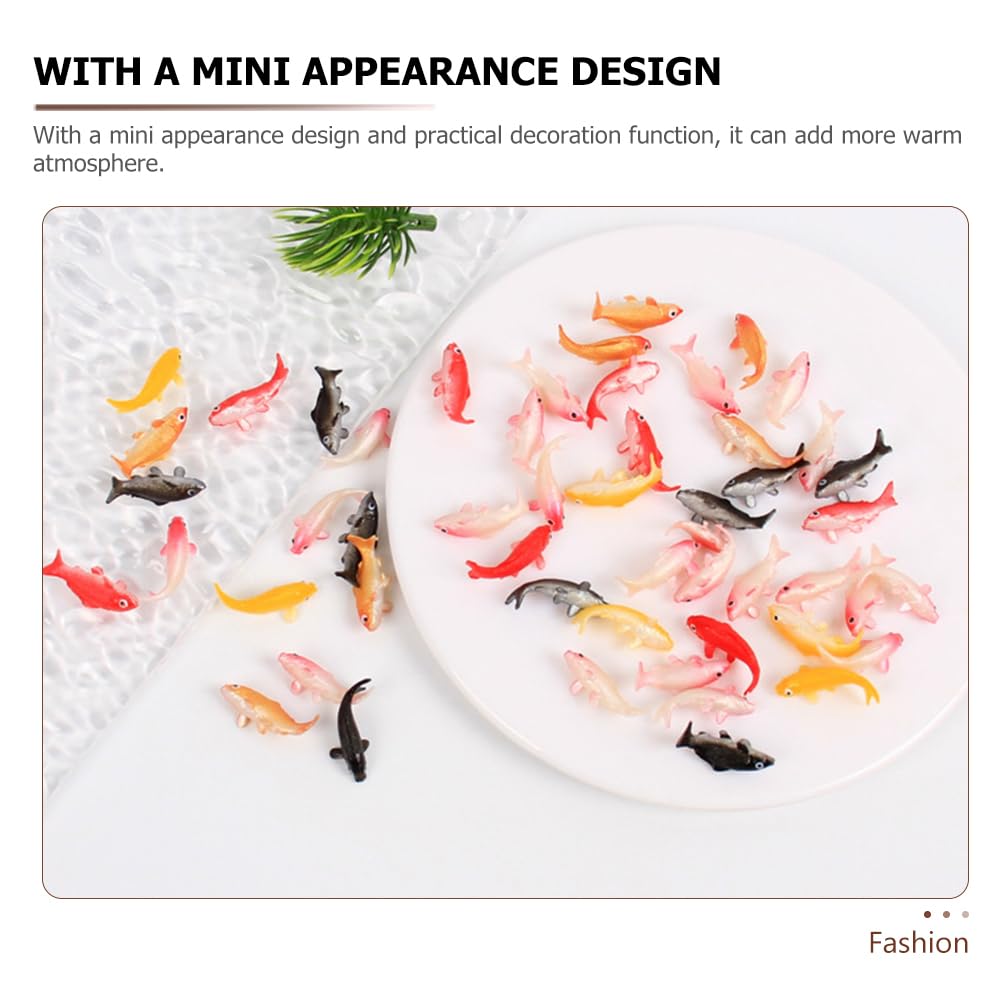 ibasenice 10pcs Mini Simulation Koi Model Miniature Resin Goldfish ...