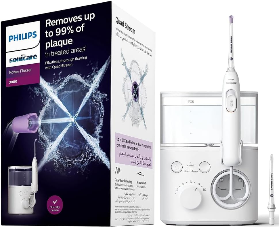 Philips Sonicare Power Flosser 3000, Electric Oral Irrigator, Quad ...