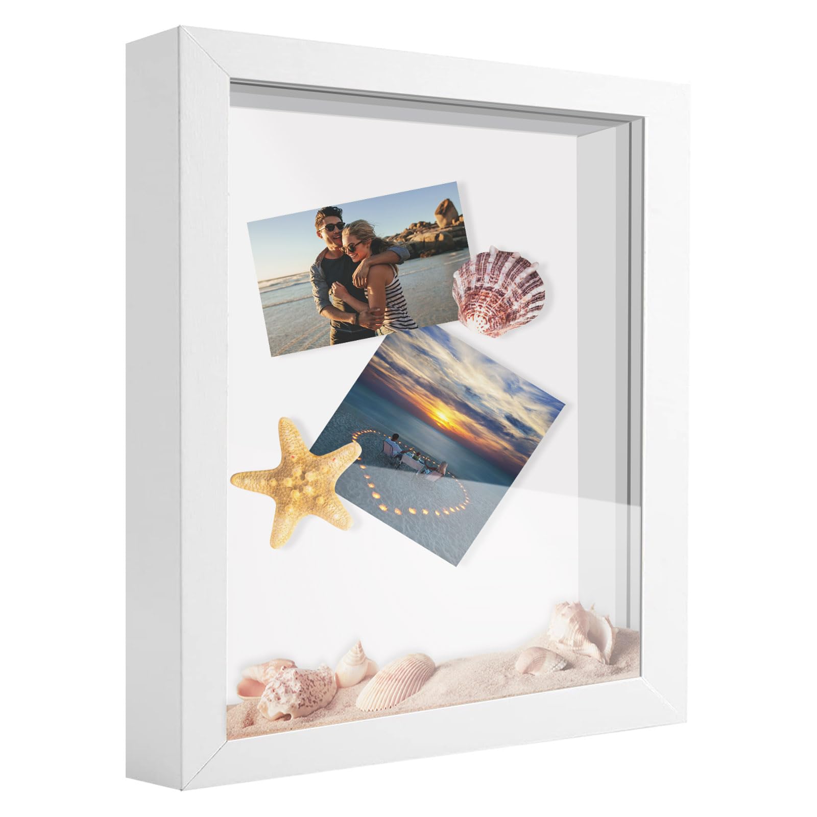 Amazon.com - SUNMEG 8x10 Shadow Box Frame Display Case, Wood with ...