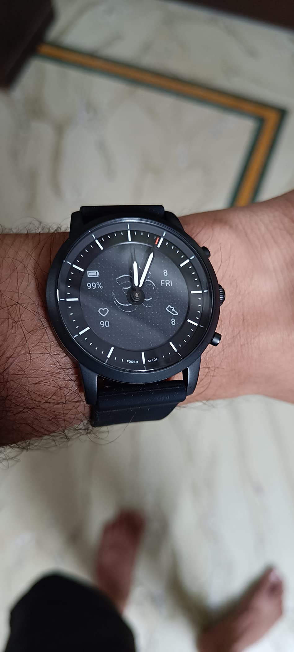 Fossil Collider Hybrid Hr Analog Black Dial Men's Watch-FTW7010 ...