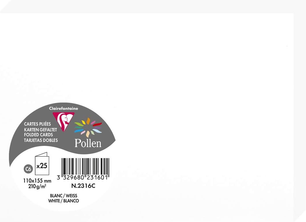 Clairefontaine 2316C Packung mit 25 Doppelkarten Pollen, 210g, in ...