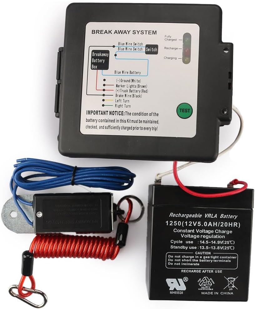 Amazon.com: 12V Trailer Breakaway Kit, Trailer Brake Controller with ...