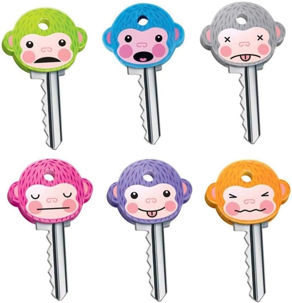 Amazon.com : 6 Pcs Key Caps Covers Cute Monkey Key Covers Fits Most ...