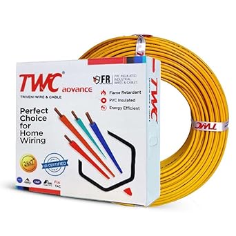 TWC Advance Yellow 6 SQMM 90 METER | Copper Wire | HRFR (Heat Resistant ...