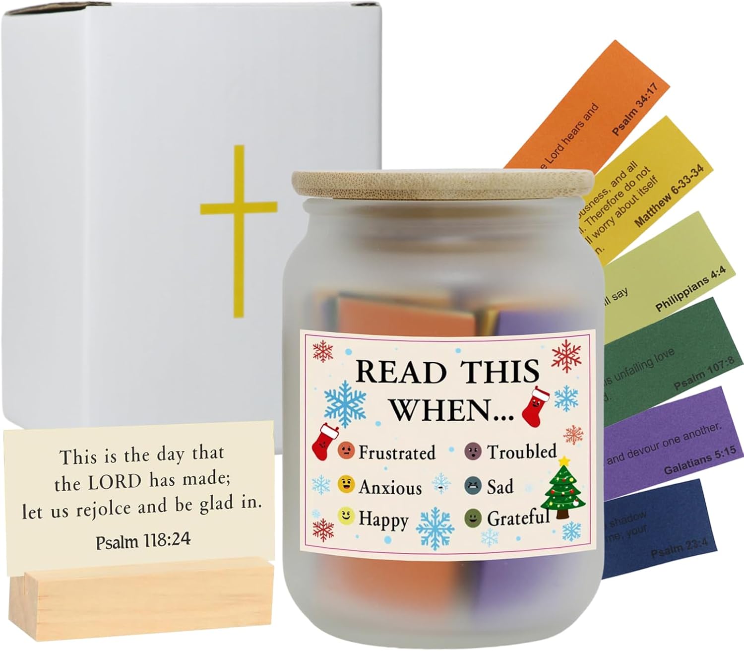 Amazon.com: Bible Verse Jar,Inspirational Prayer & Reflection,Scripture ...