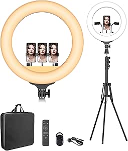LED Ring Light, 14 Inch Ring Light with Tripod Stand & Phone Holders ...