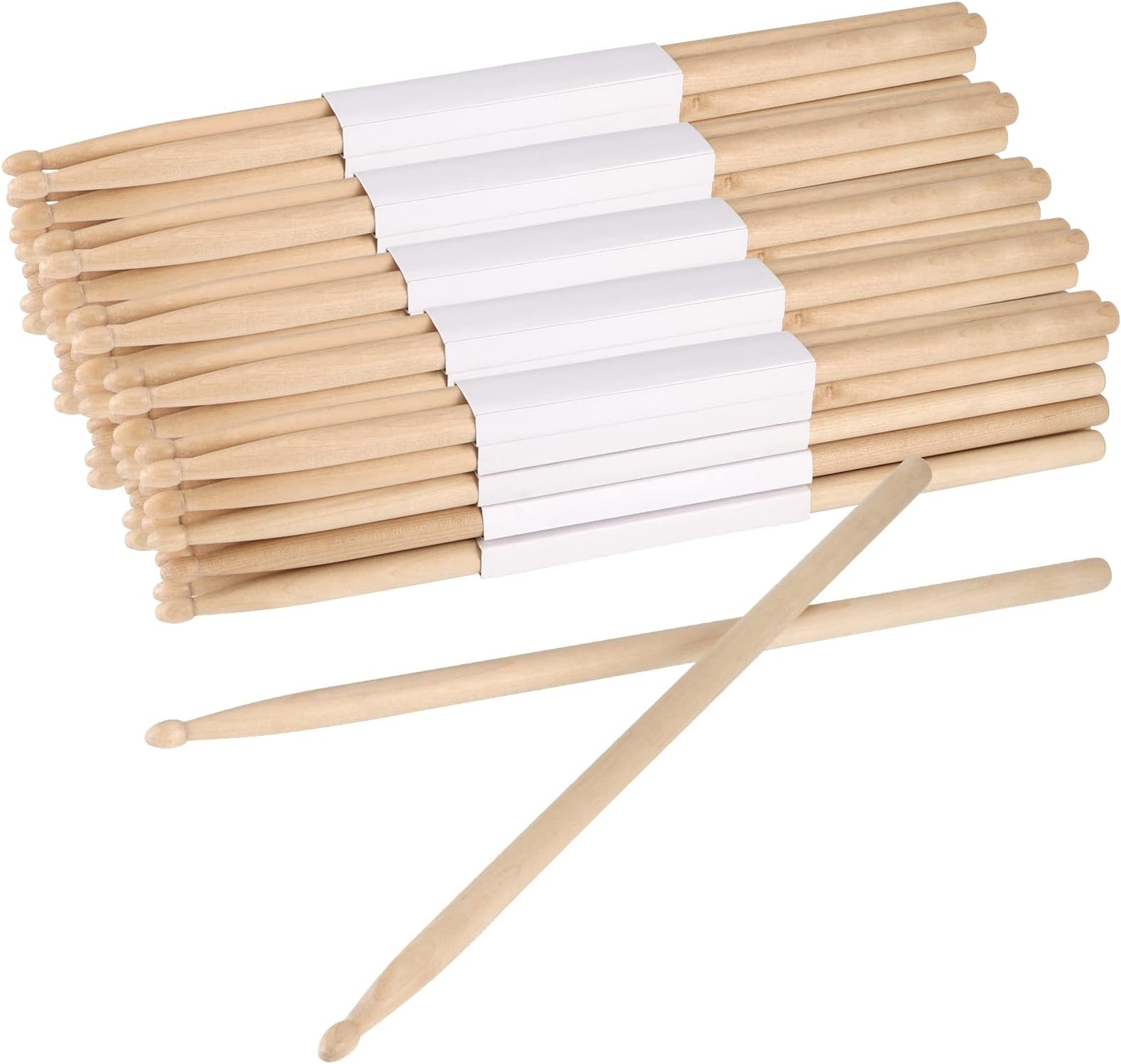 Amazon.com: JEUIHAU 50 PCS 25 Pair 5A Drum Sticks, Maple Wood ...