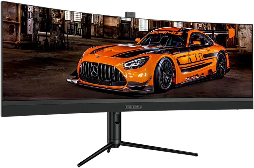 QSM 45" 5K 120Hz Ultra-Wide Curved Monitor with Pop-Out Camera : Amazon ...