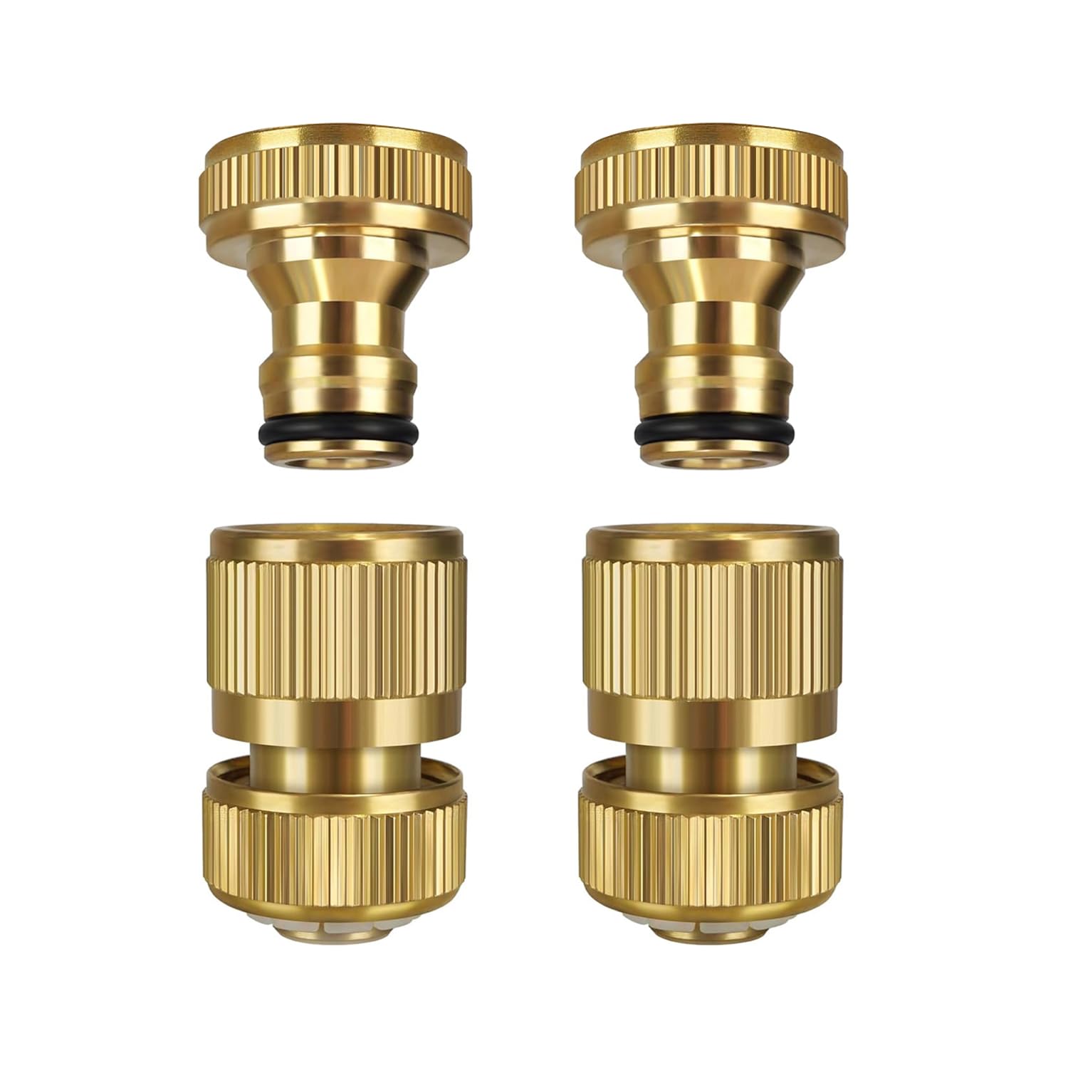 2 Pieces Garden Hose Quick Connect Fitting, Solid Brass Hose Male ...