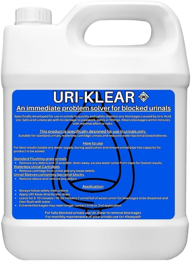 URI-KLEAR - GENTS URINAL UNBLOCKER. Professional grade product. 5 Litre ...