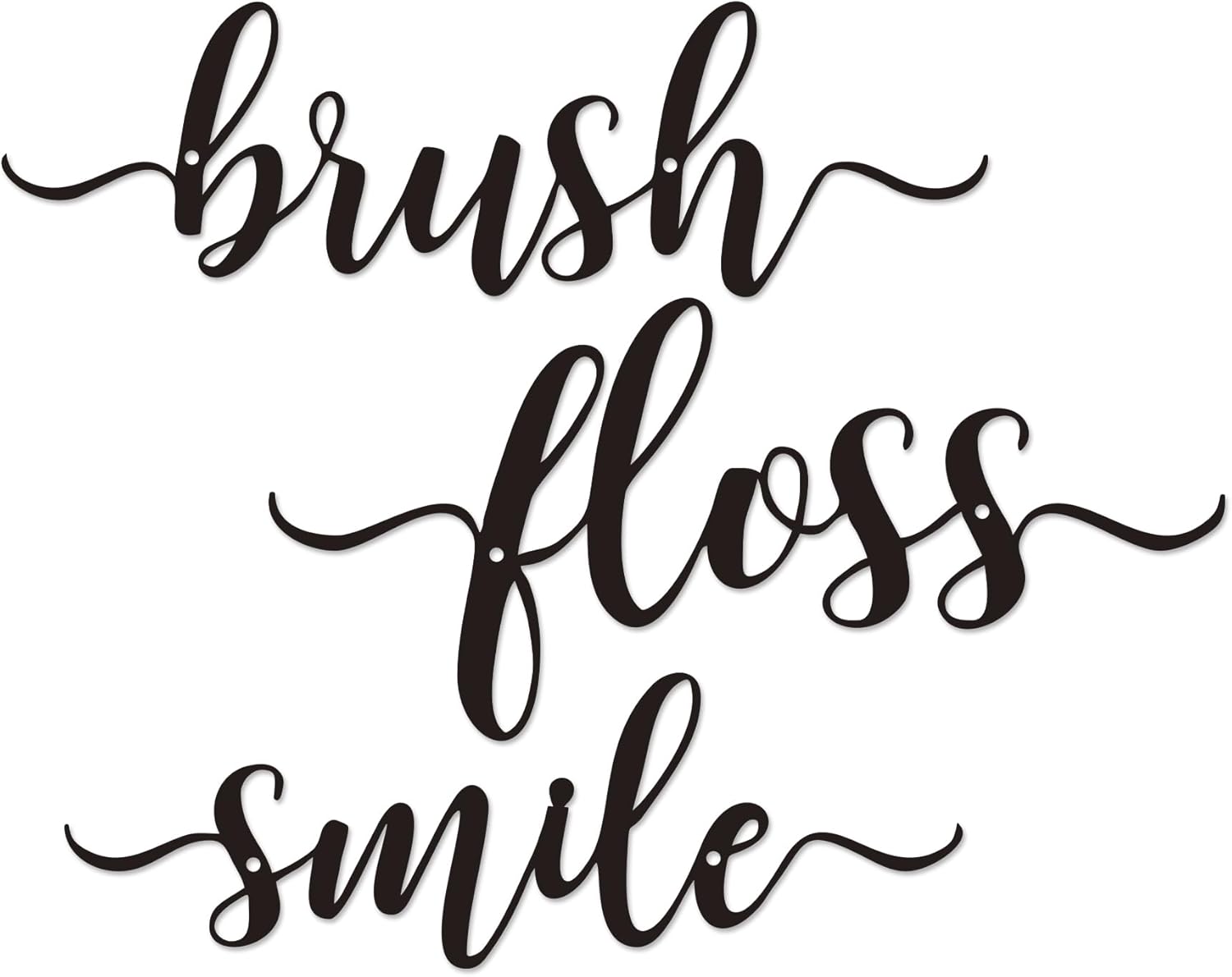 Xedatric 3 Pieces Brush Floss Smile Metal Wall Decor Dental Office ...