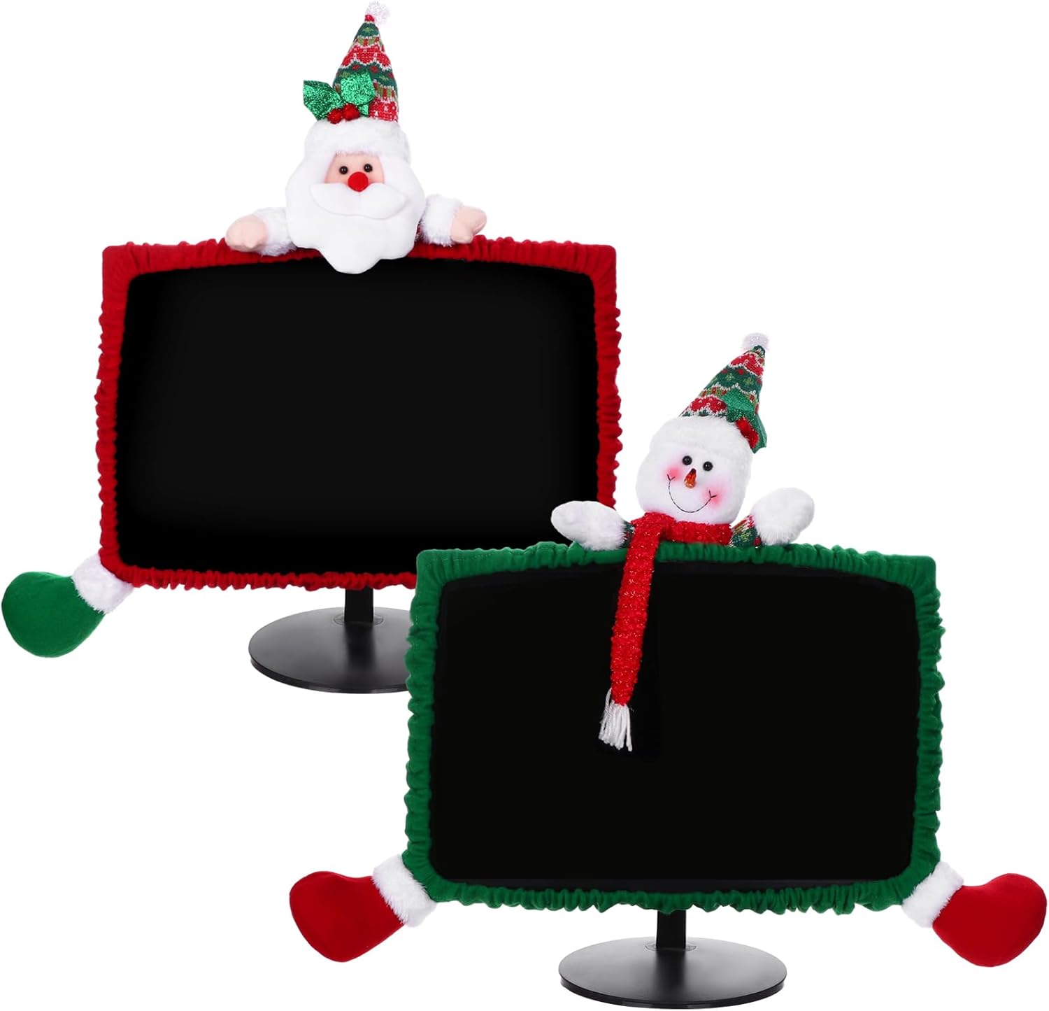 Amazon.com: 2 Pack Christmas Computer Monitor Covers Elastic Xmas ...