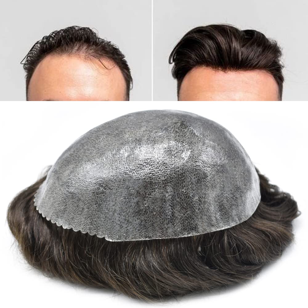 Amazon.com : Hair Wonders Men's Toupee Men Hair System Durable Full ...