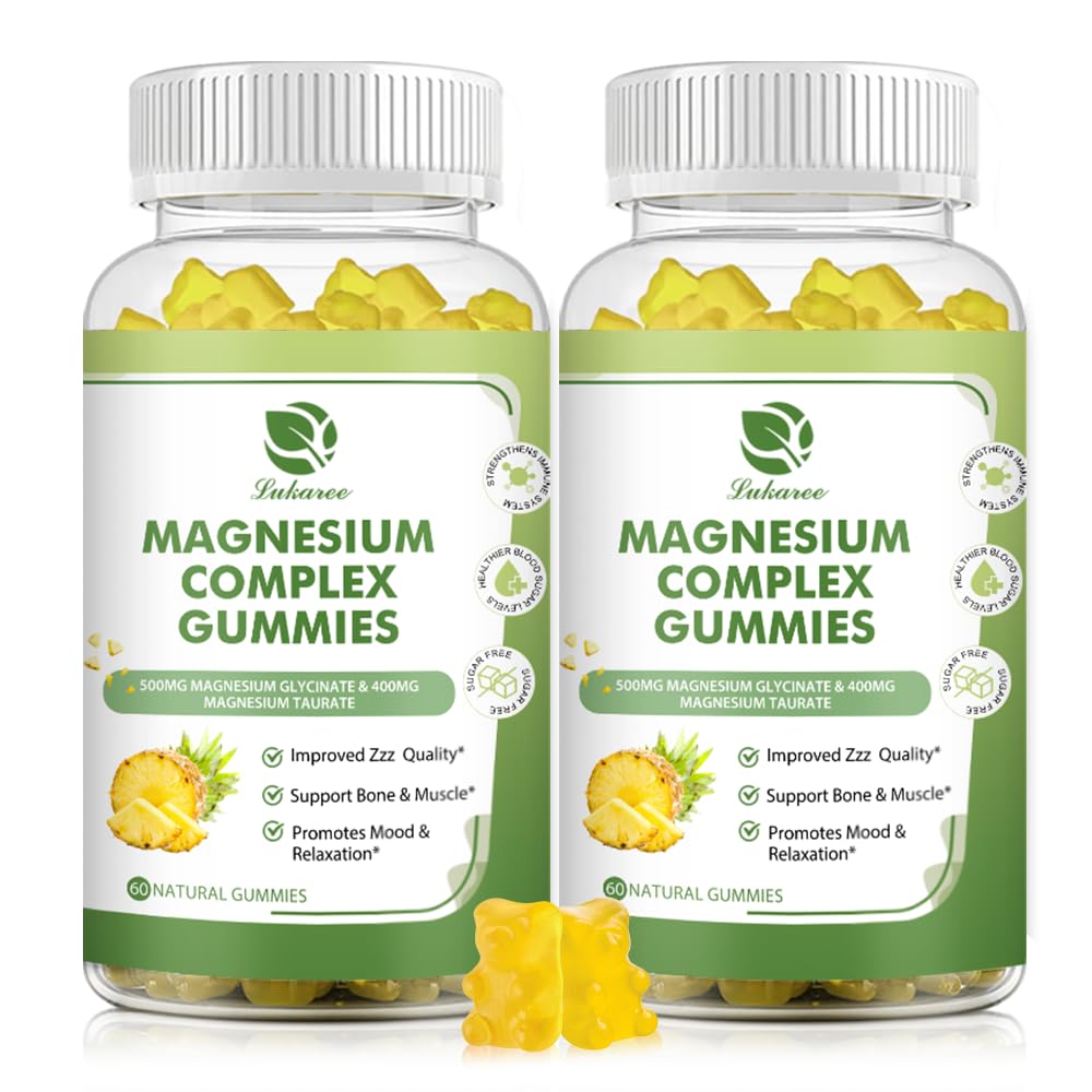 Amazon.com: Magnesium Glycinate Gummies 500mg | as Triple Complex Magnesium Glycinate, Taurate ...