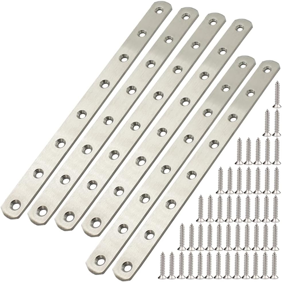 Amazon.com: 12" Flat Mending Plate 6Pcs Flat Straight Braces Stainless ...