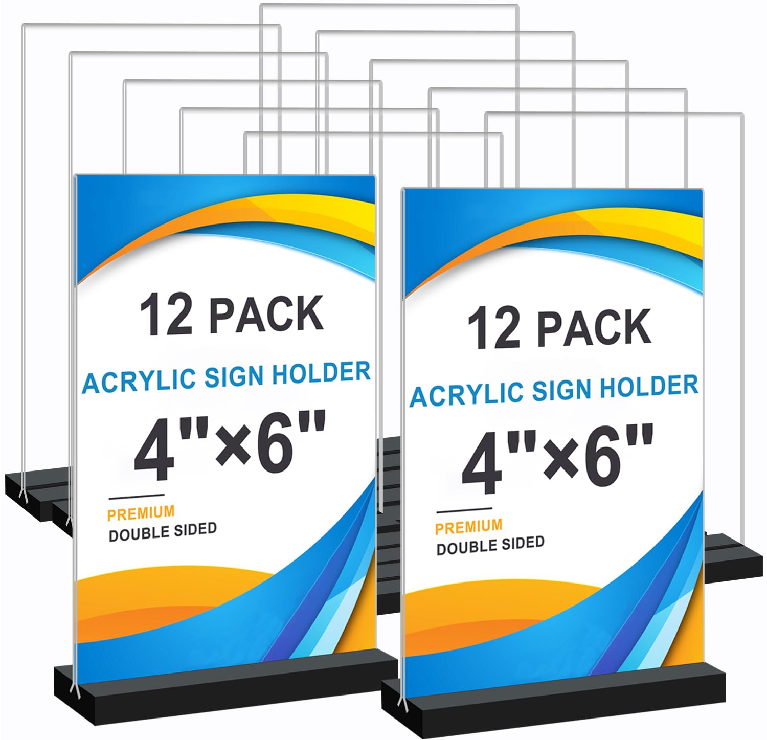 Snapklik.com : Acrylic Sign Holder 4x6, 12 Pack Clear Double Sided Menu ...