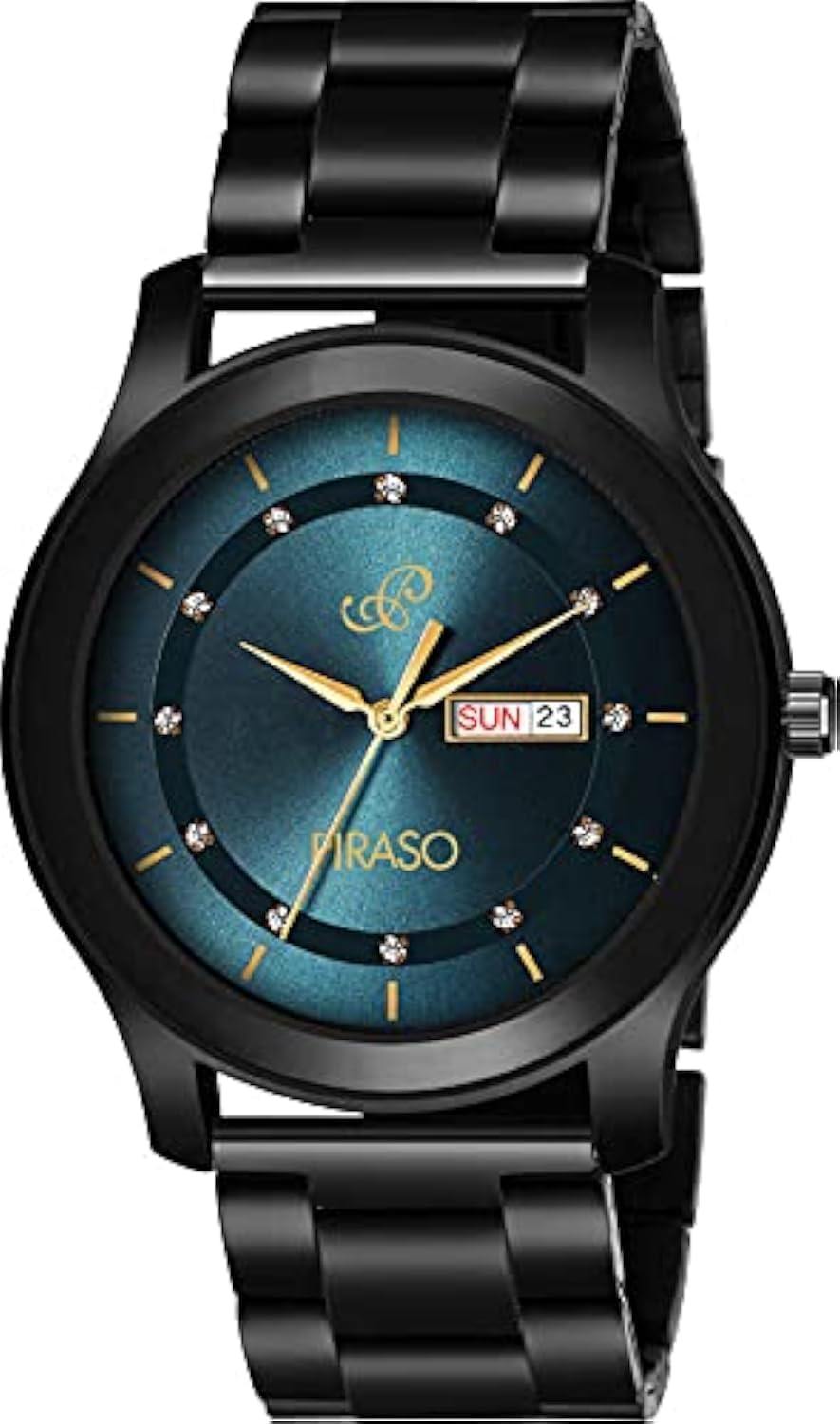 Buy LIMESTONE All Black Chain Look Strap Slim Series Minimalist Quartz ...