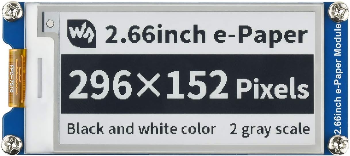 Amazon.com: Waveshare 2.66inch E-Paper E-Ink Display Module with 296× ...