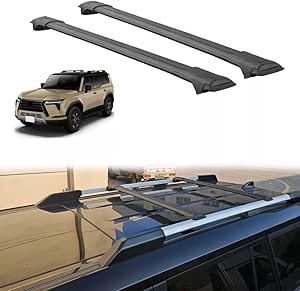 Amazon.com: 2Pcs Aluminum Lockable Roof Rail Racks Cross Bars Crossbars ...