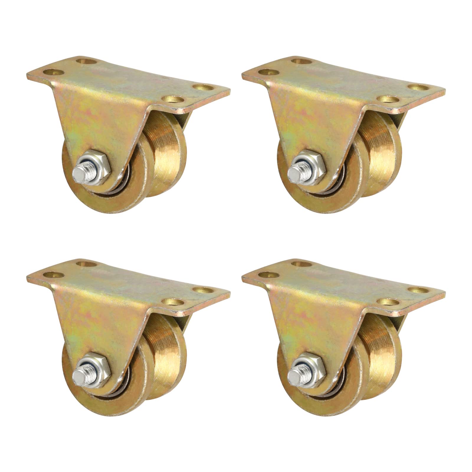 Buy KDDEON V-Groove Wheel Heavy Duty Rigid Caster,Angle Iron Sliding ...