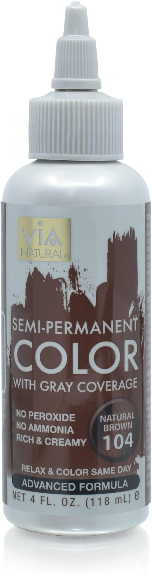 Amazon.com : Via Natural Semi-Permanent Hair Color, 4oz - Natural Brown ...