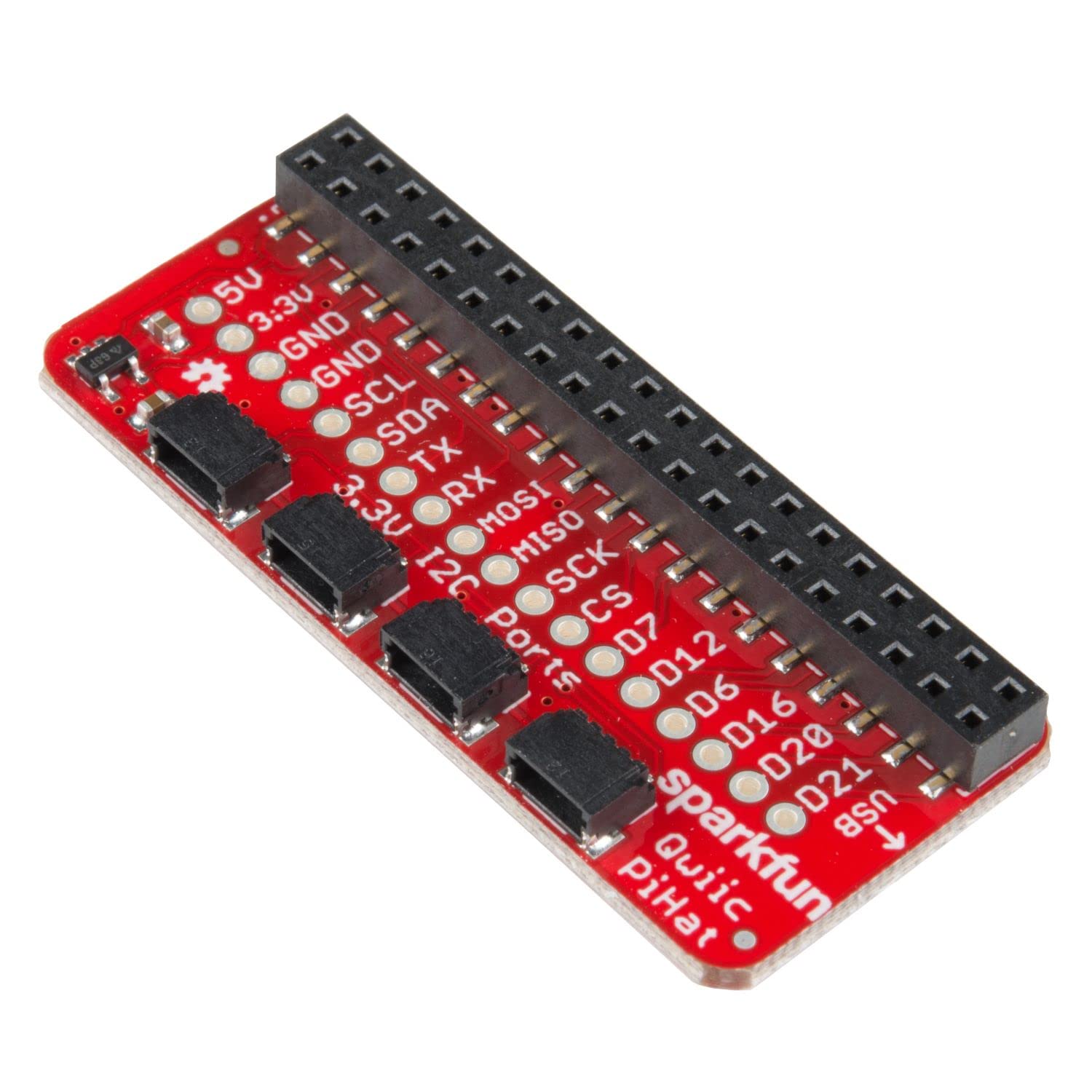 SparkFun Qwiic HAT for Raspberry Pi -Connect I2C sensors & accessories ...