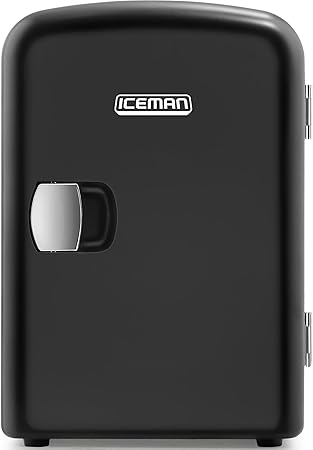 Amazon.com: Chefman - Iceman Mini Portable Black Personal Fridge Cools ...