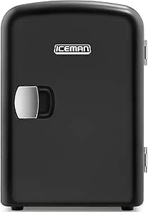 Amazon.com: Chefman - Iceman Mini Portable Black Personal Fridge Cools ...