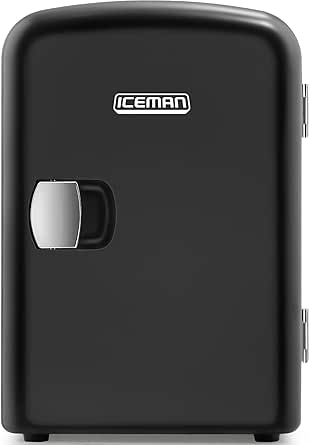Amazon.com: Chefman - Iceman Mini Portable Black Personal Fridge Cools ...