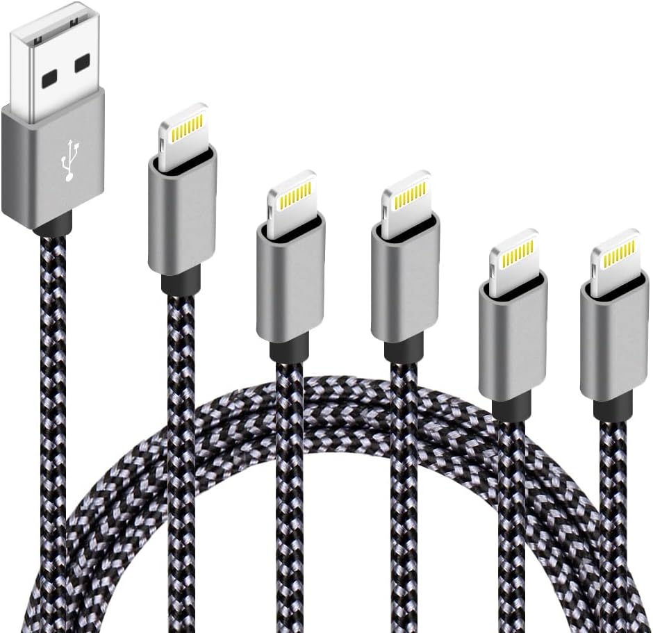IDISON 5Pack(3ft 3ft 6ft 6ft 10ft) iPhone Lightning Cable Apple MFi ...