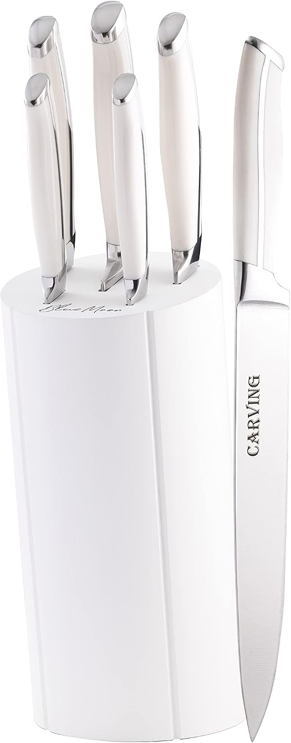 Amazon.com: Blue Moon Stainless Steel 5-Piece Knife Set & Block: Home ...