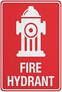 Amazon.com: Compladeta Fire Hydrant Symbol Sign 12”X8” Metal Signs ...