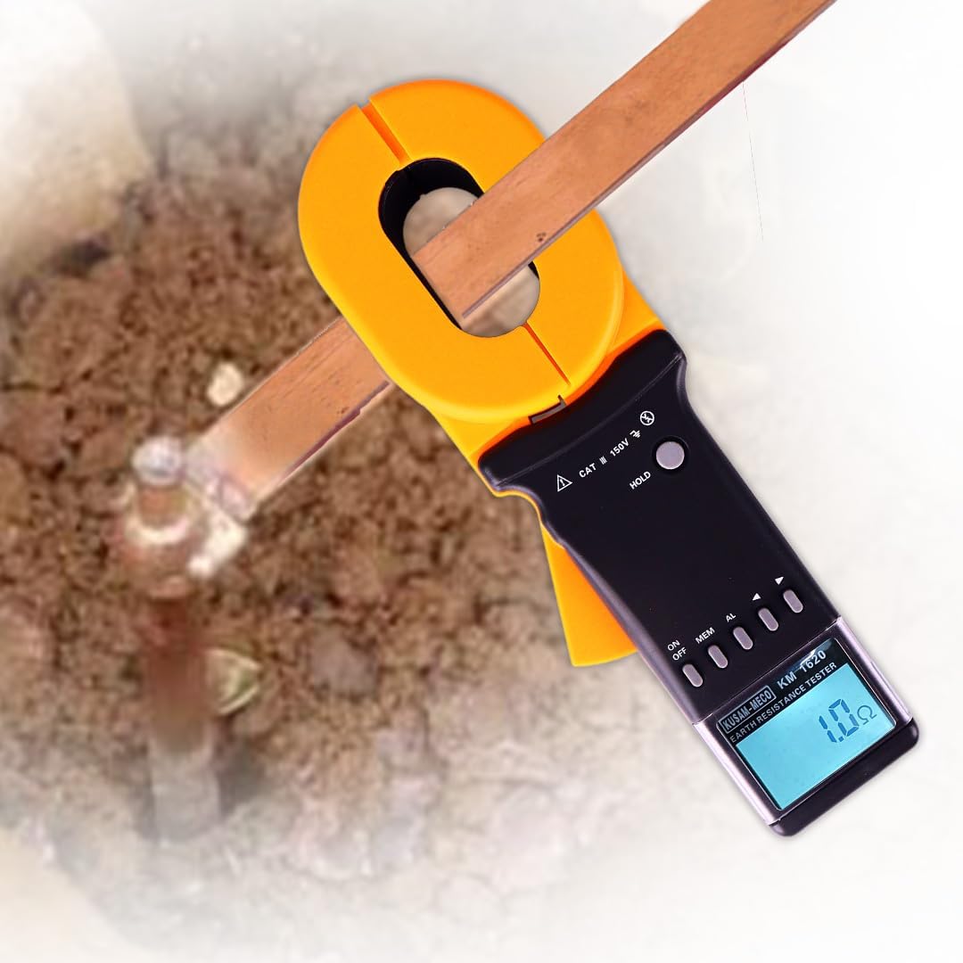 KUSAM-MECO Clamp-On Type Battery Powered Earth Resistance Tester Km ...