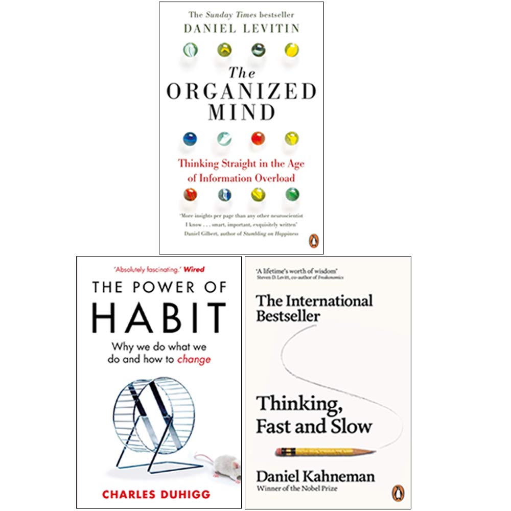 The Organized Mind, The Power of Habit, Thinking Fast and Slow 3 Books ...