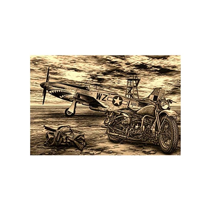 Buy HARLEY DAVIDSON WLA P51 MUSTANG TOMMY GUN WORLD WAR 2 MILITARY ...