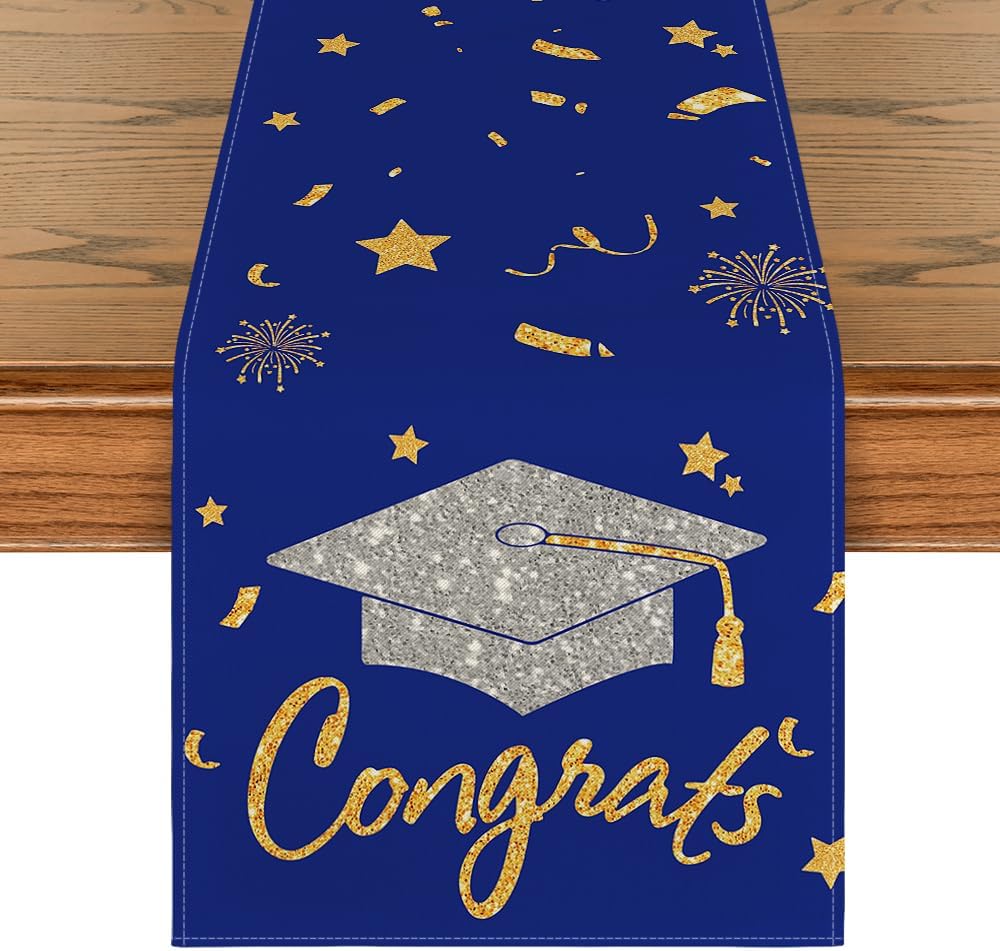 Amazon.com: Artoid Mode Blue Congrats Diploma Cap 2025 Graduation Table ...