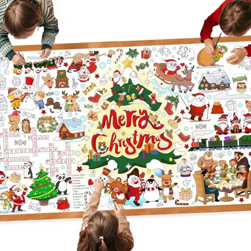 DDMY Merry Christmas Giant Coloring Poster, 72 x 35.5 Inch Versatile ...