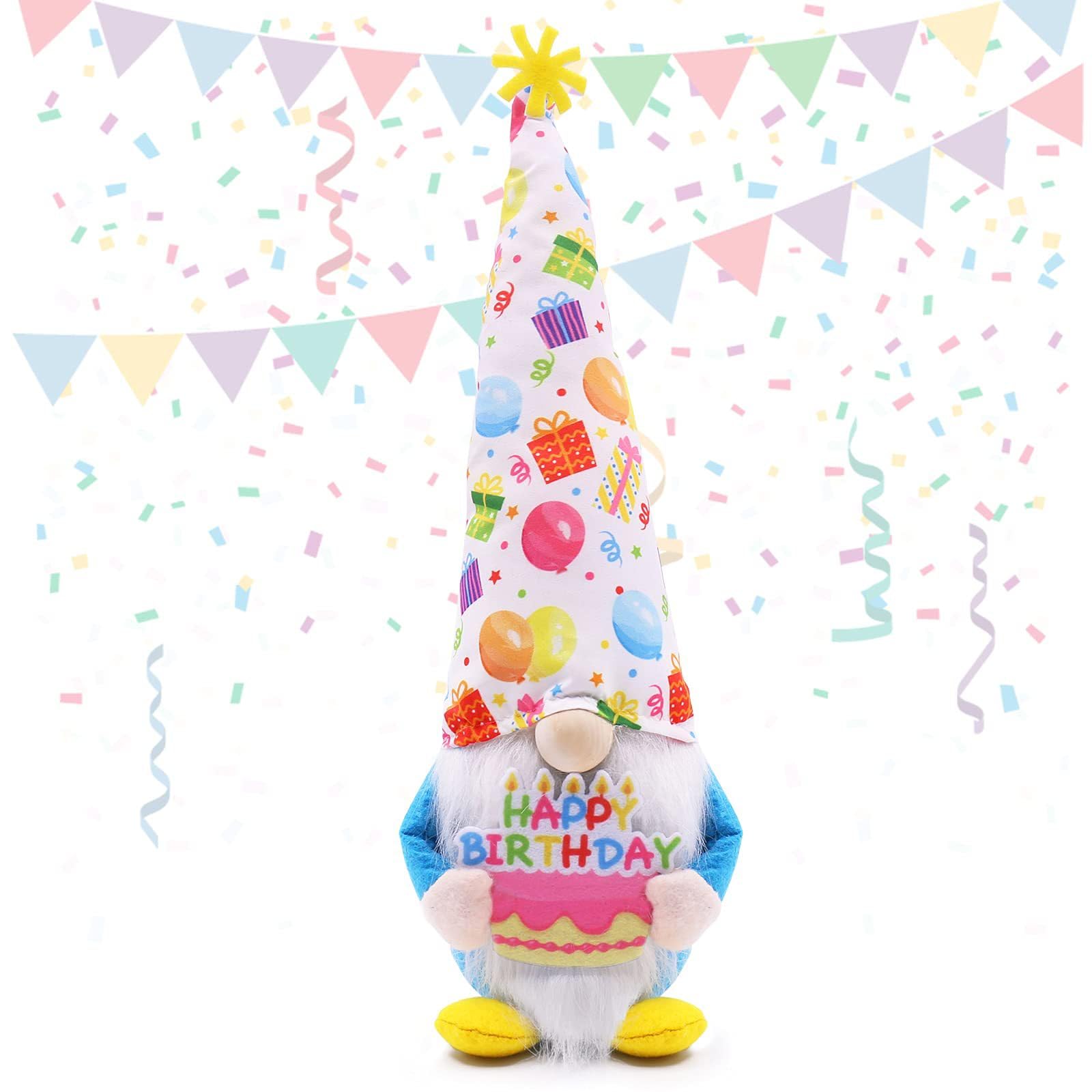 Amazon.com: Gwindrise Happy Birthday Gnomes - Plush Gnomes Holding a ...