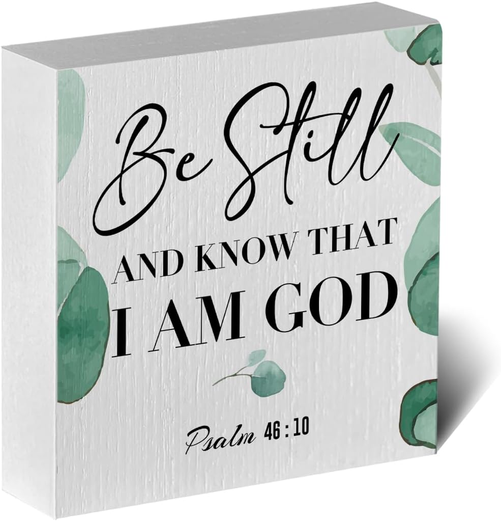 Amazon.com: Bible Verse Rustic Office Desk Decor Inspirational Quotes ...