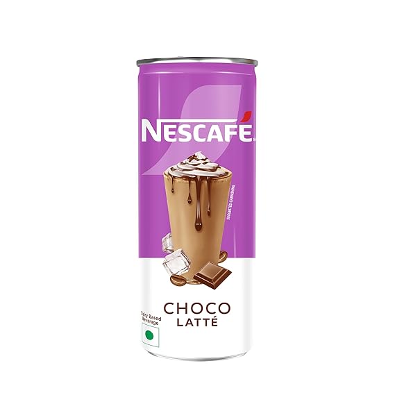 Nescafe Café Style Liquid Cold Coffee Can, Choco Latte, 200Ml : Amazon ...