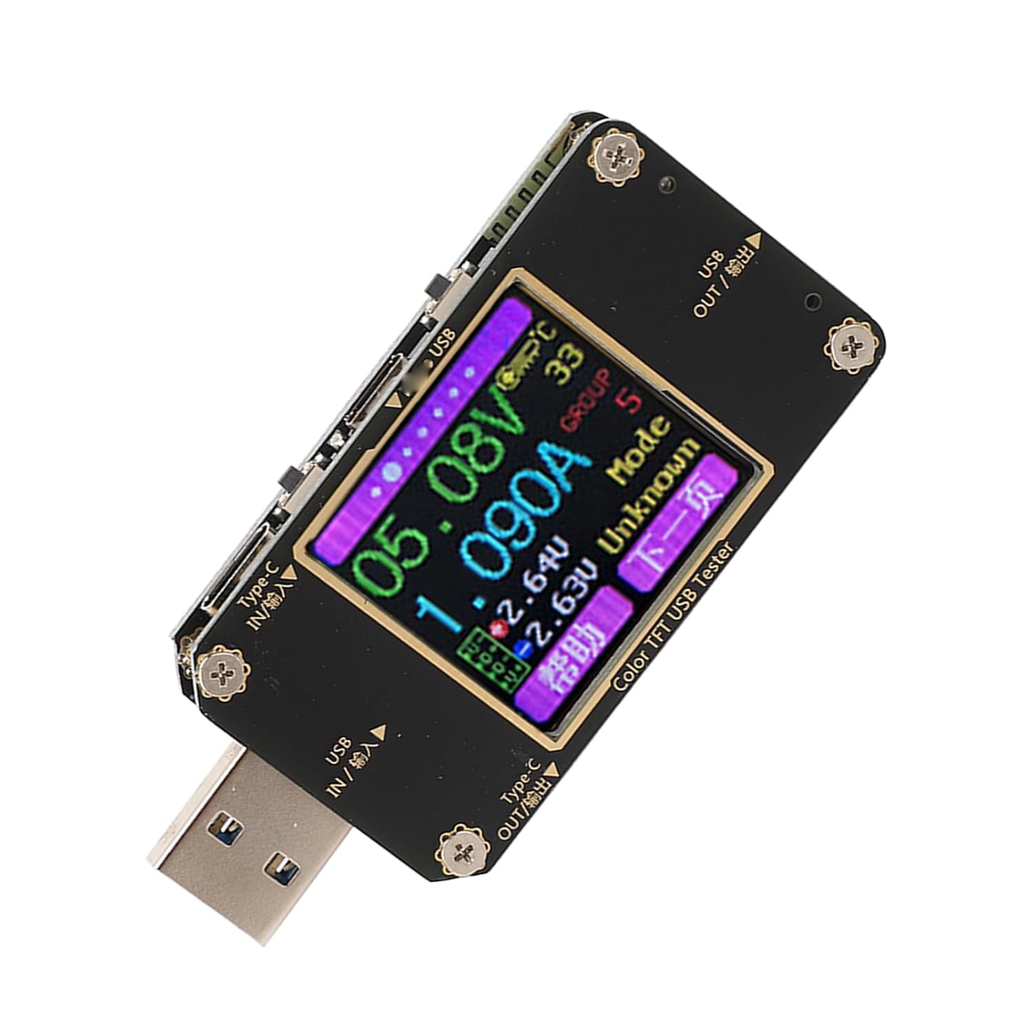 Digital Power Detector, USB Voltmeter LCD Voltage Current Meter Digital ...