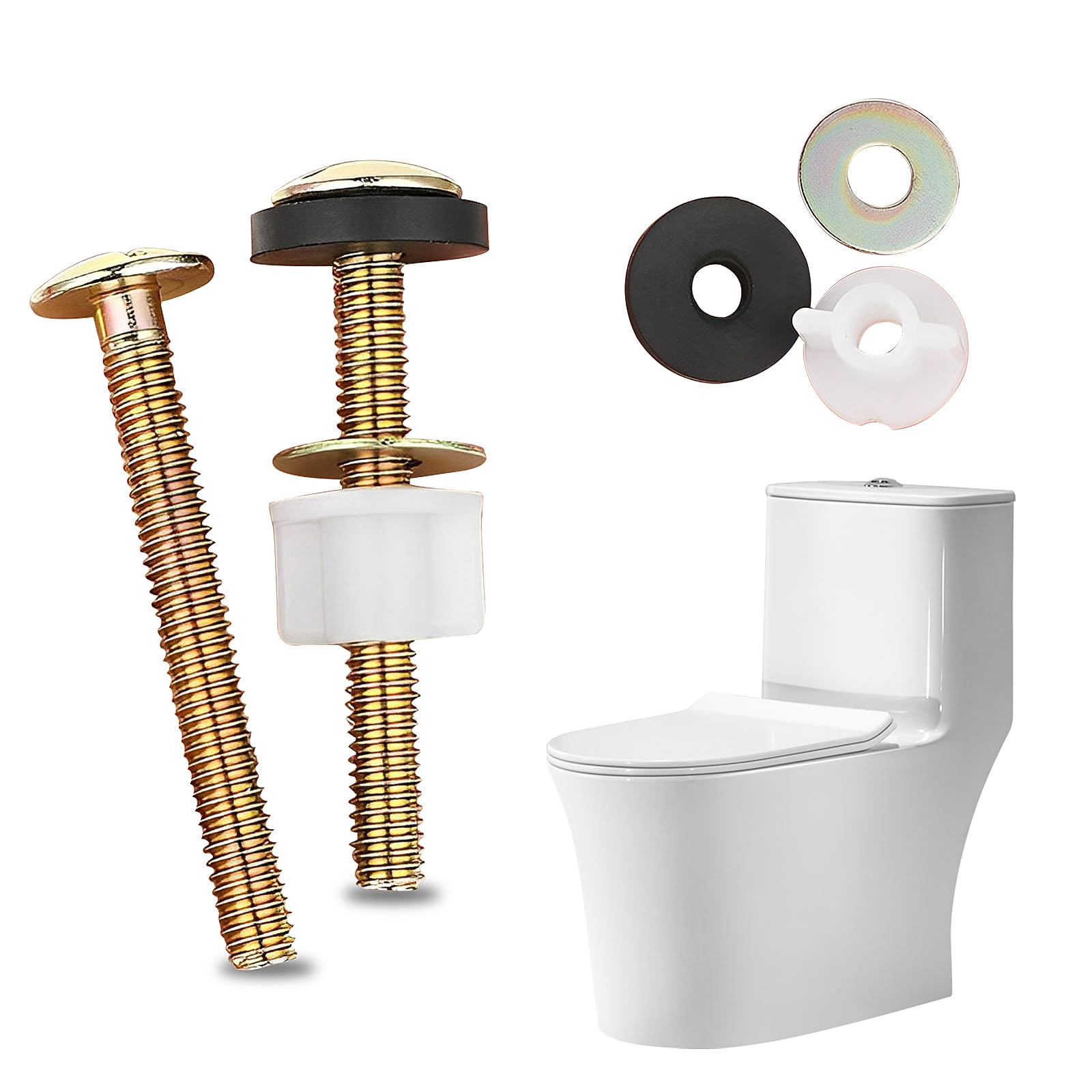 6PCS Toilet Seat Screws Bolts Set, Heavy Duty Toilet Seat Fittings and ...